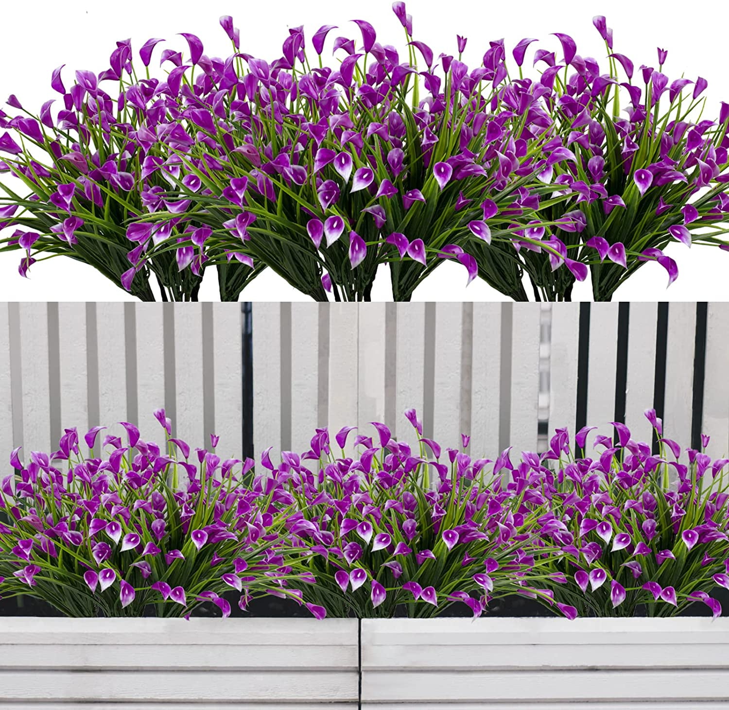 Zukuco Artificial Flower Fake Calla Lily Outdoor UV Resistant Flowers ...