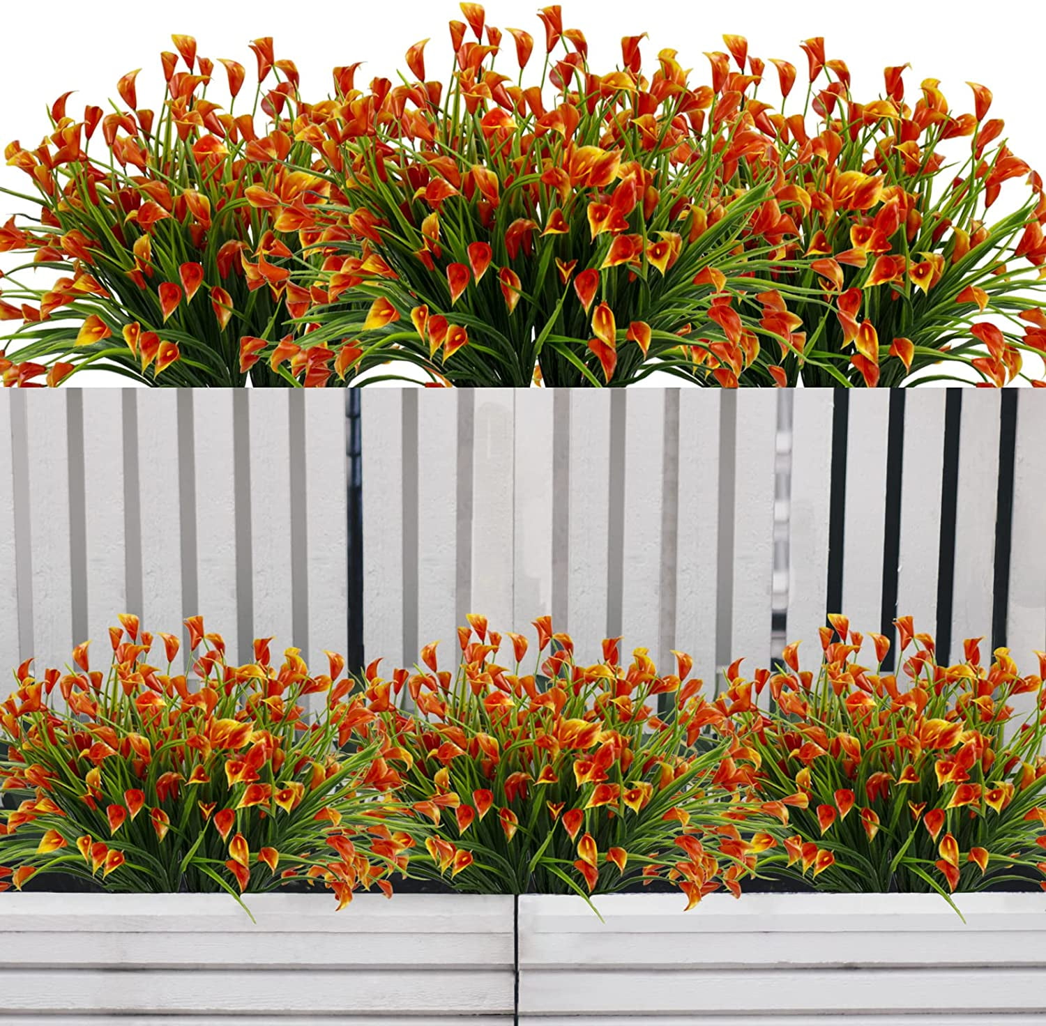 Zukuco Artificial Flower Fake Calla Lily Outdoor UV Resistant Flowers ...