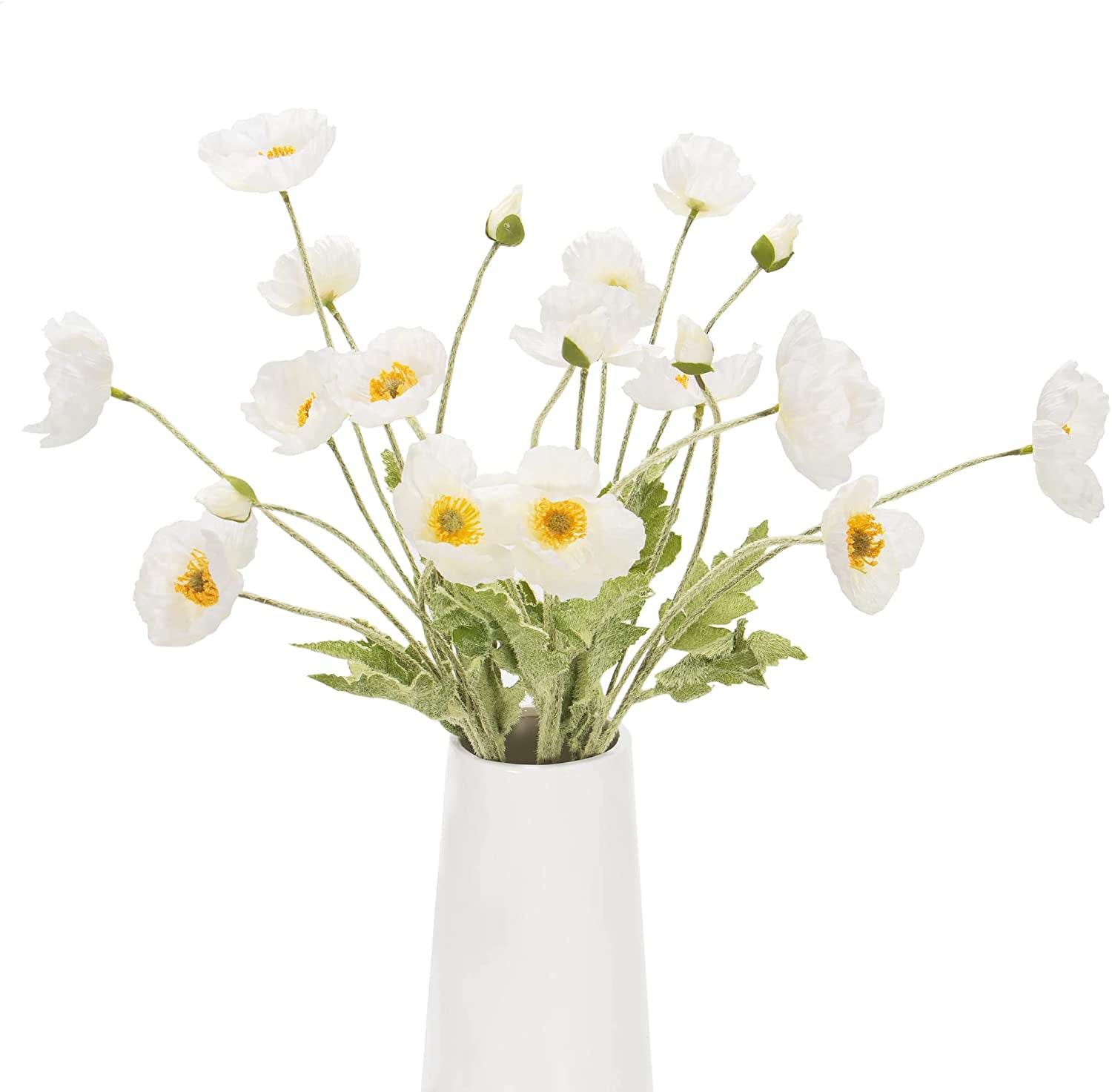 Zukuco Artificial Flowers Fake Silk Flocking Poppy Flowers for ...