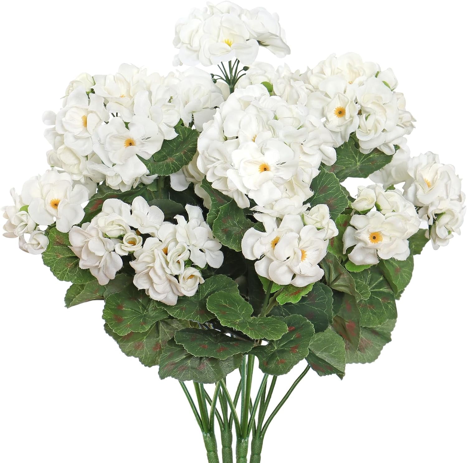 Zukuco Artificial Flowers for Outdoors, 4 Pack Geraniums Silk Flowers ...