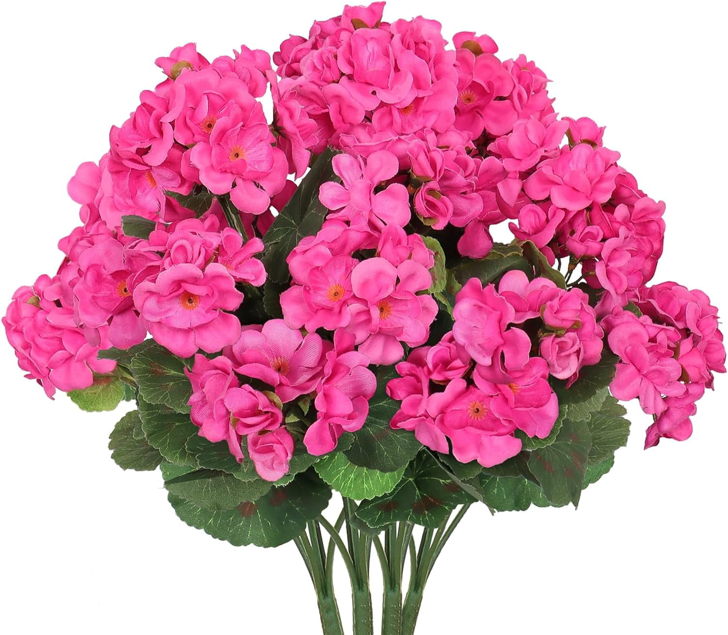 Zukuco Artificial Flowers for Outdoors, 4 Pack Geraniums Silk Flowers ...