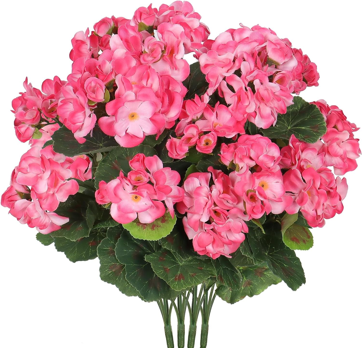 Zukuco Artificial Flowers for Outdoors, 4 Pack Geraniums Silk Flowers ...