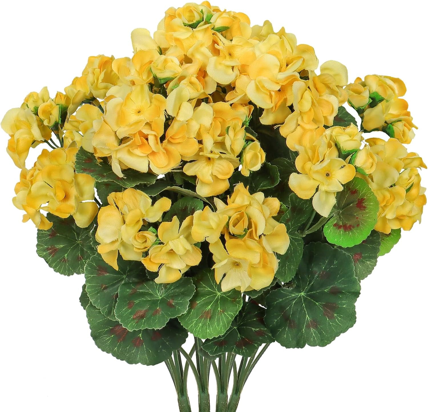 Zukuco Artificial Flowers for Outdoors, 4 Pack Geraniums Silk Flowers ...