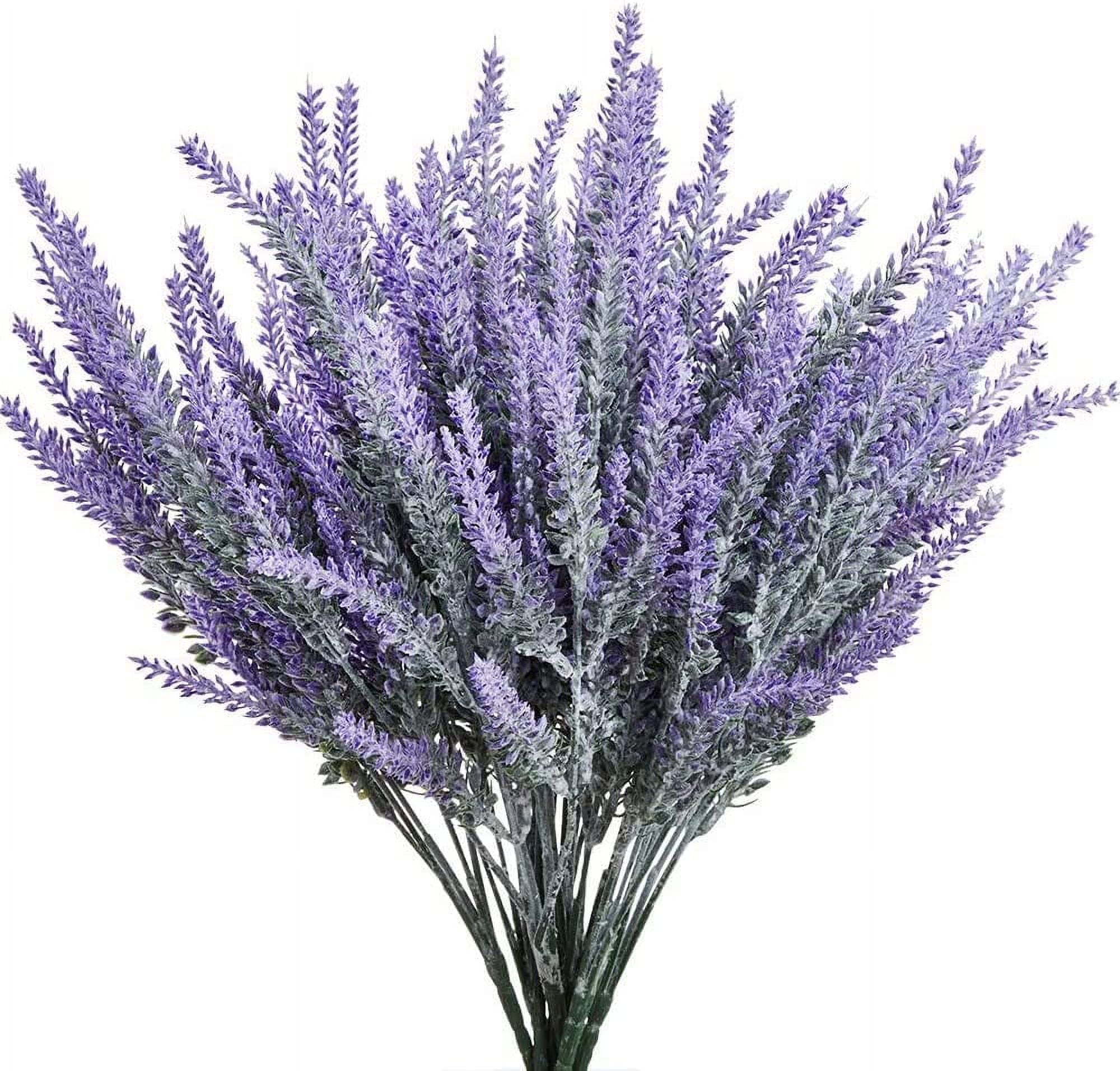 Zukuco Artificial Lavender Flowers Plants 8 Pieces, Lifelike UV ...