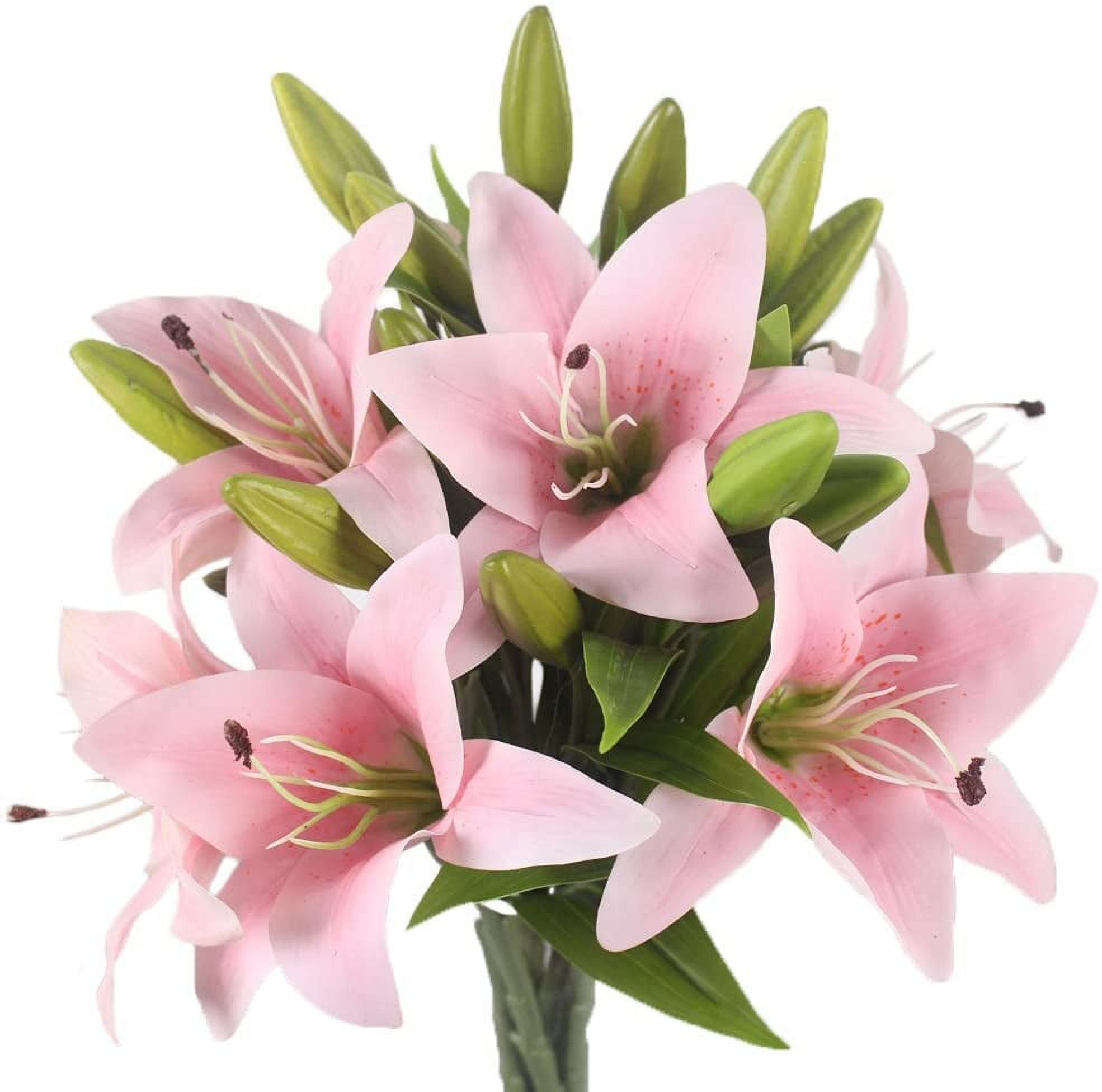 Zukuco Artificial Lily Flowers,5 Pack Tiger Lily Branch with 1 Full ...