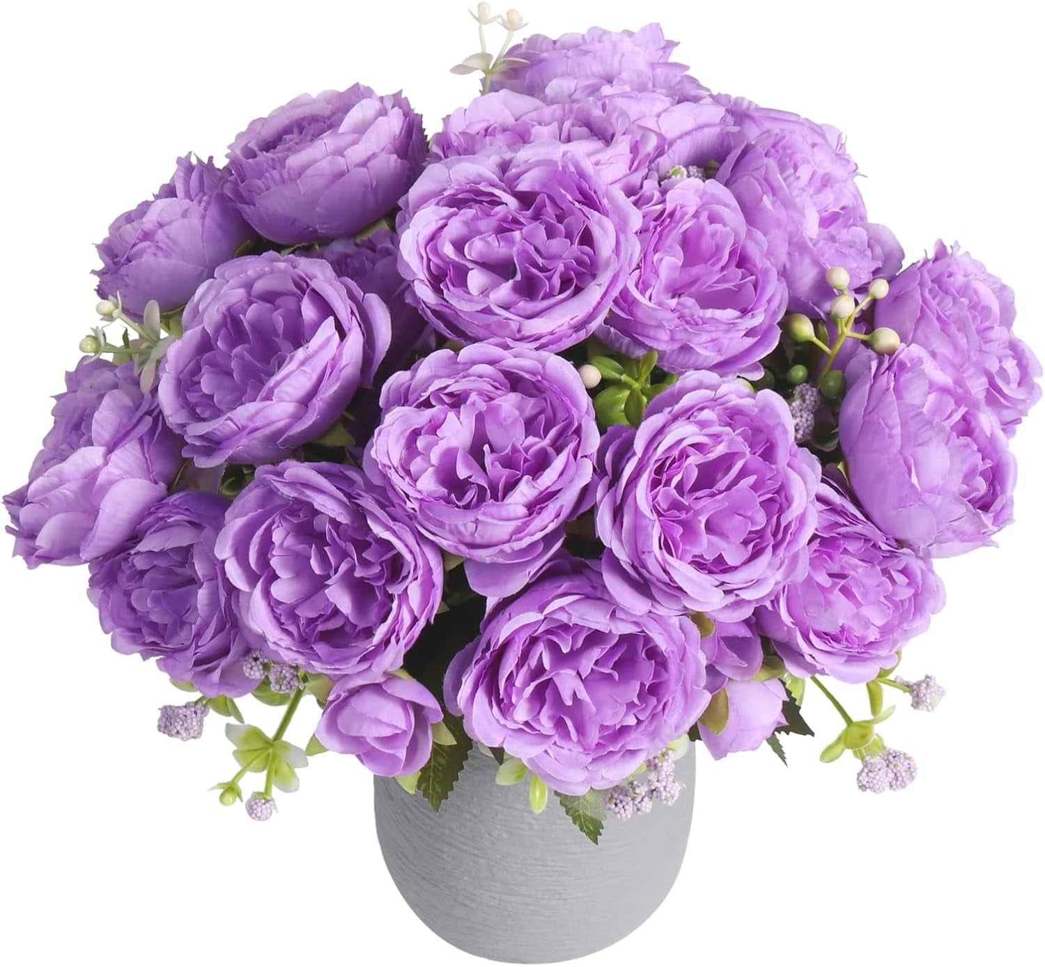 Zukuco Artificial Peonies Silk Flowers, Faux Peony Bouquet 2 Bundles ...