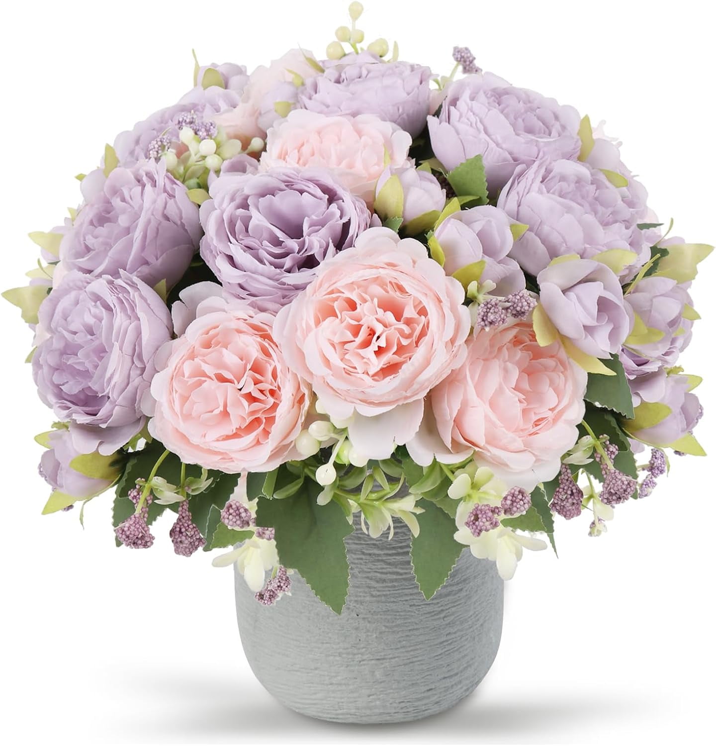 Zukuco Artificial Peonies Silk Flowers, Faux Peony Bouquet 4 Bundles ...