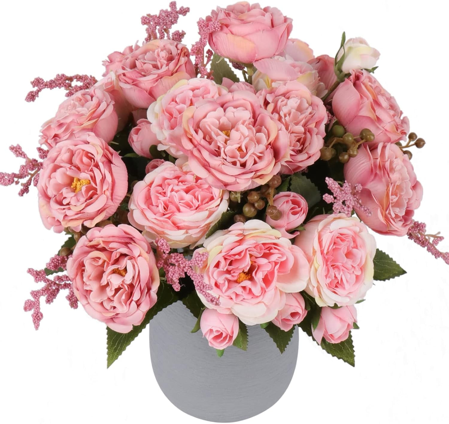 Zukuco Artificial Peonies Silk Flowers, Faux Peony Bouquet 4 Bundles ...