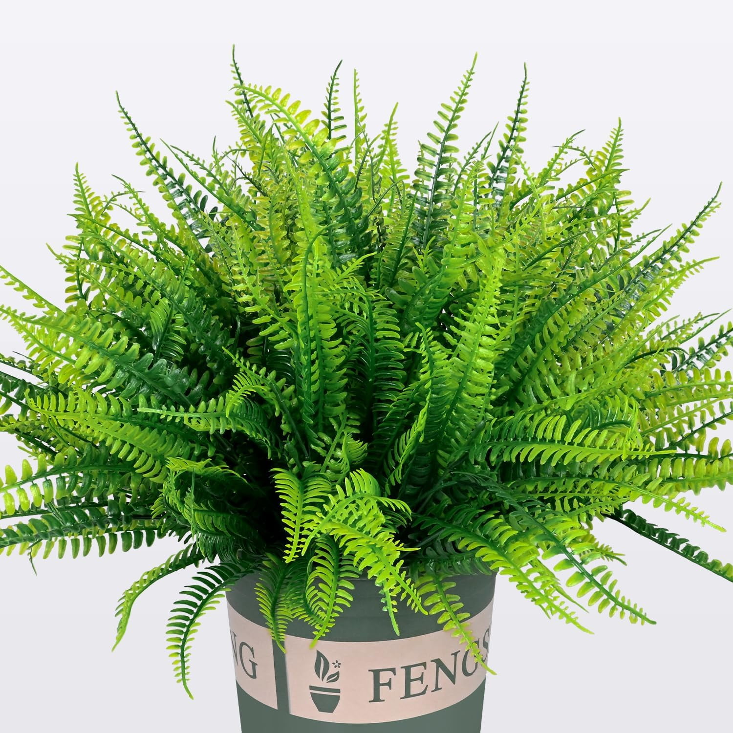 Zukuco Artificial Plants Outdoor, Faux Boston Fern for Planter, UV ...