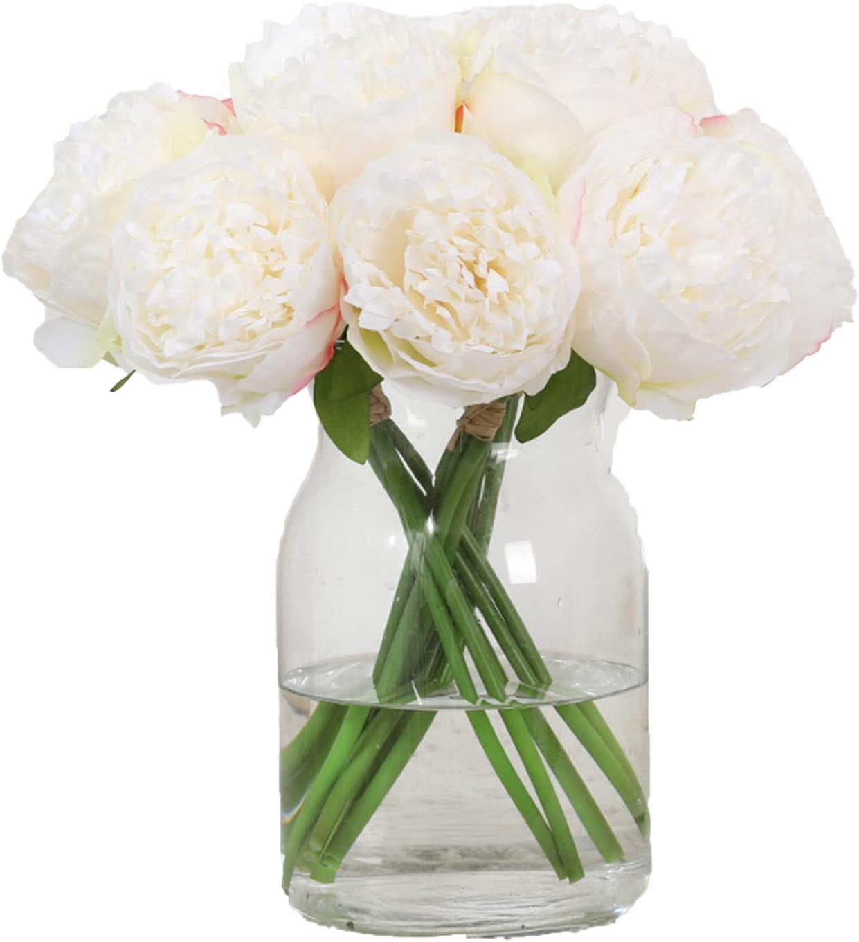 Zukuco Artificial White Peonies 10 Heads Silk Flower Bouquets Faux ...