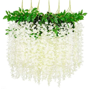 NKTIER 20 Pcs Artificial Fake Wisteria,Garland Silk String Flower ...