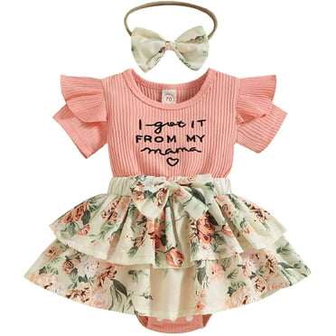 Viworld Princess Newborn Baby Girl Summer Clothes, Infant Floral Romper Dress with Ruffle Sleeve ...