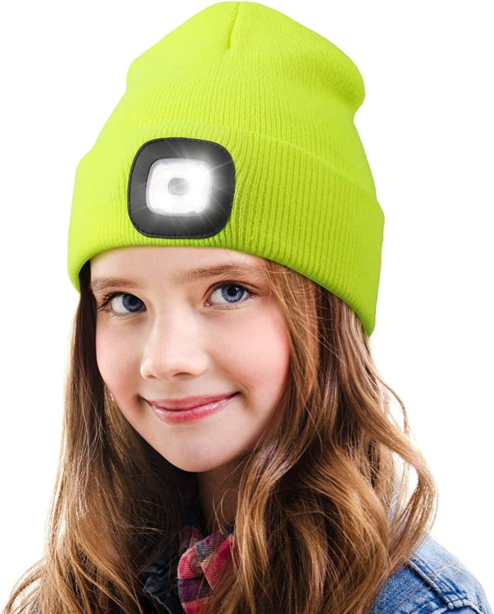 Zukuco Beanie Hat with Light for Kids, USB Rechargeable Hands Free LED ...