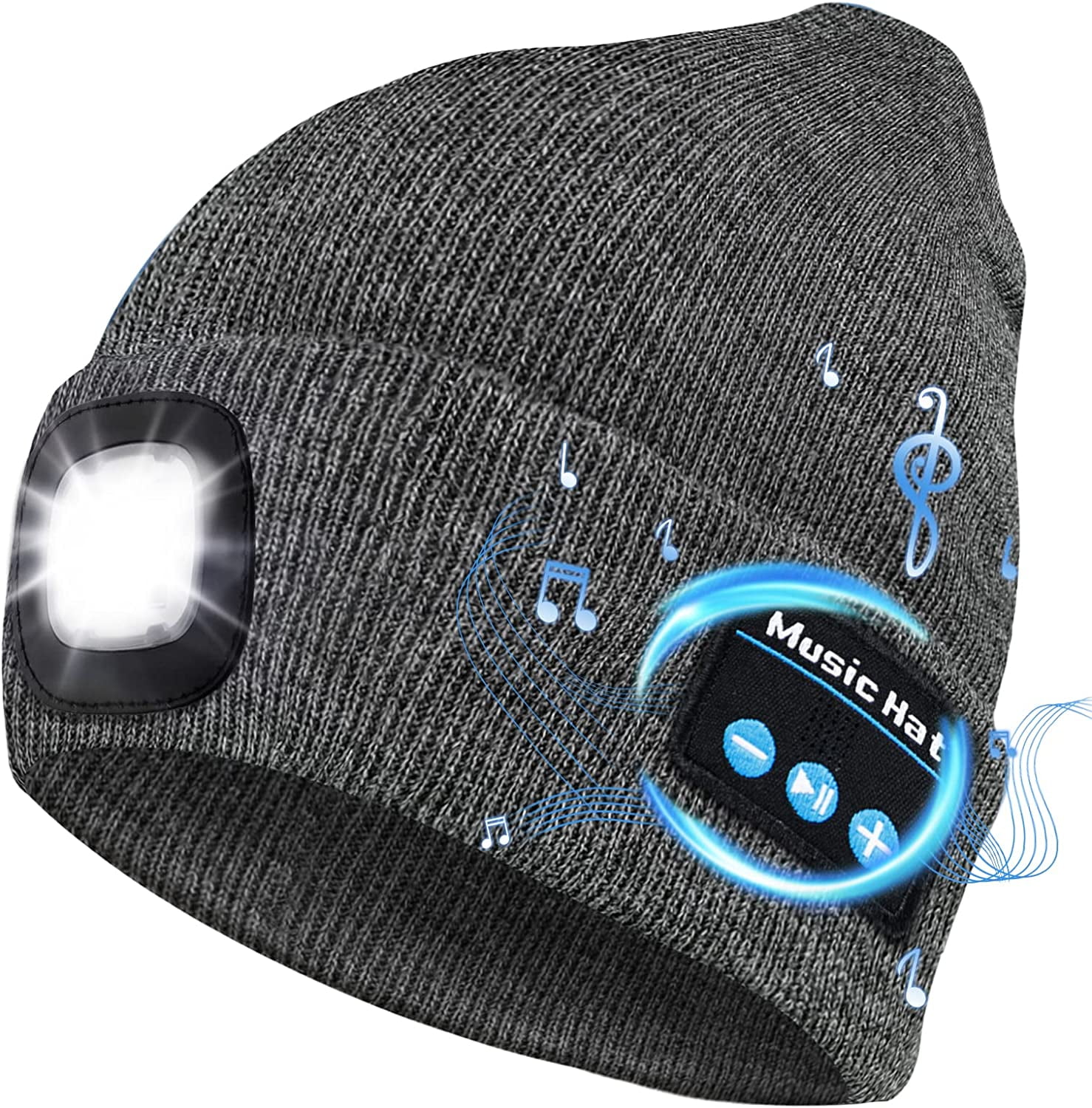 Zukuco Bluetooth Beanie Hats with Light, LED Beanie with Bluetooth ...