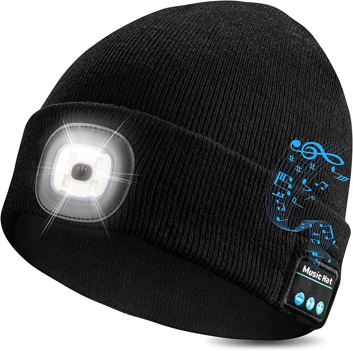 Zukuco Bluetooth Beanie with Headlight,USB Rechargeable Upgraded ...