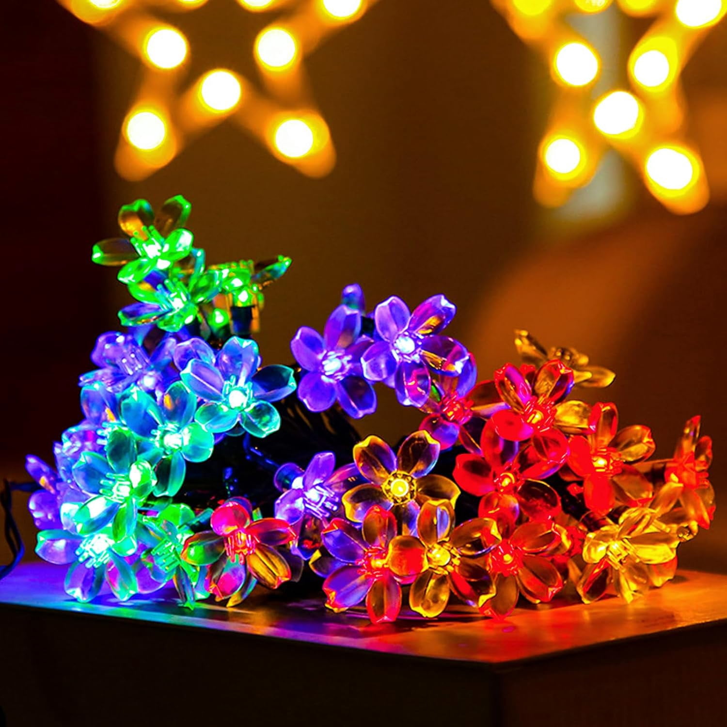 Zukuco Cherry Blossom Flower String Lights, 10ft 20 Led Fairy String ...