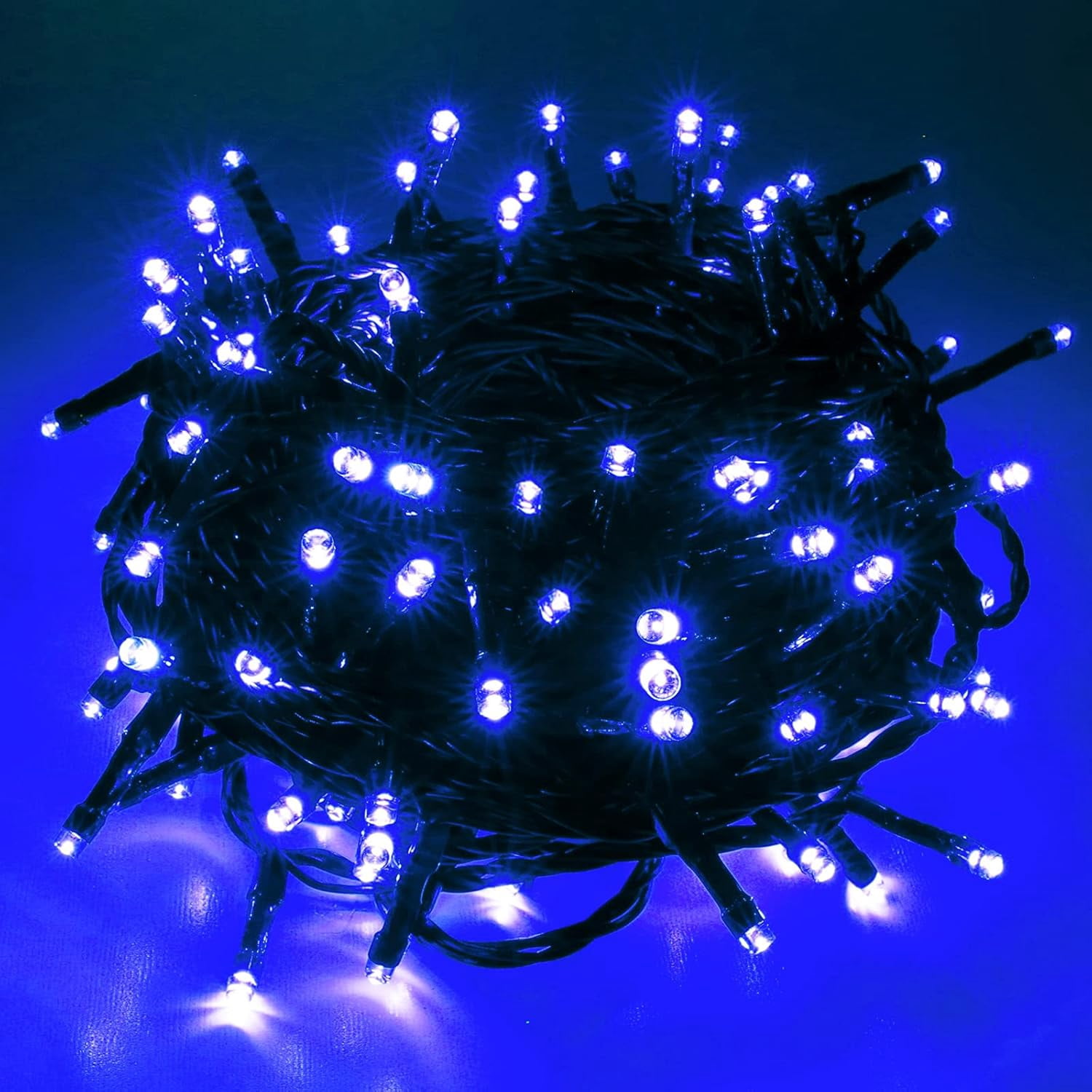 Zukuco Christmas Blue String Lights, 100 LED 33 ft Indoor and Outdoor ...