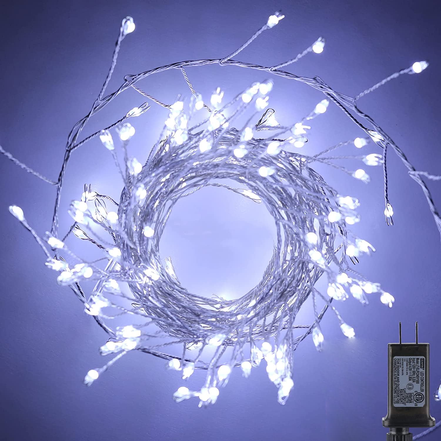 Zukuco Fairy Lights Plug in, 20 Feet 200 Led Cluster Lights Indoor ...