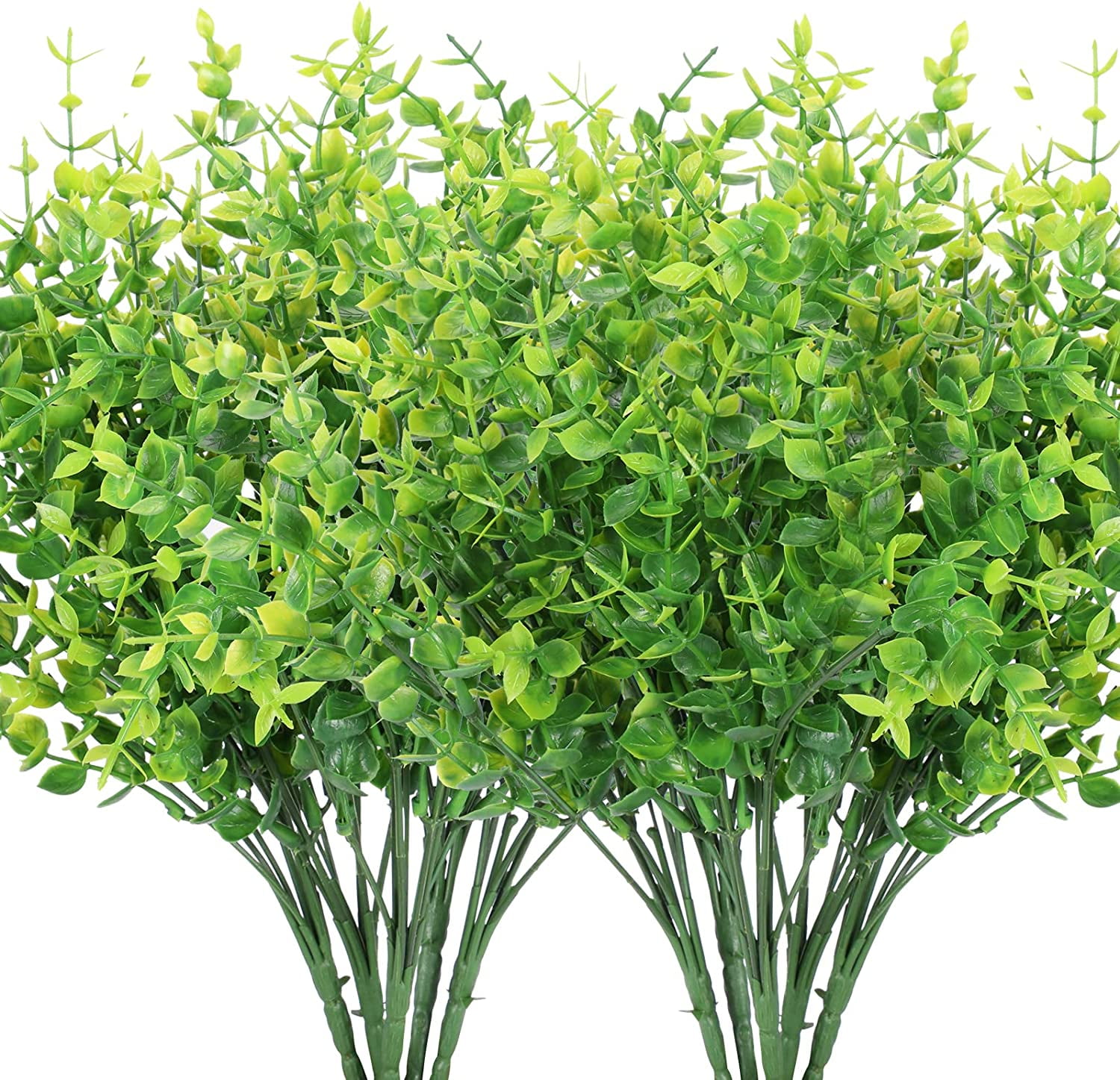 Zukuco Fake Boxwood Stems, Artificial Boxwood Plant Outdoors Green ...