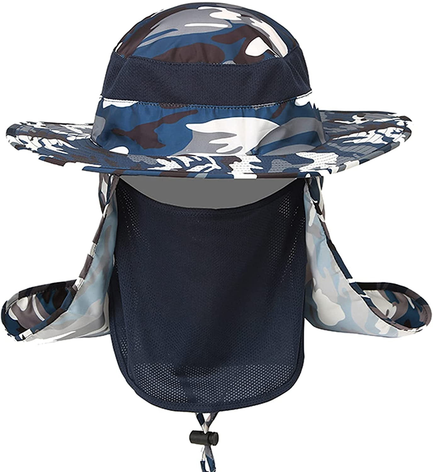 Zukuco Fishing Hat with Face Cover Neck Flap Wide Brim UPF 50+ Sun ...