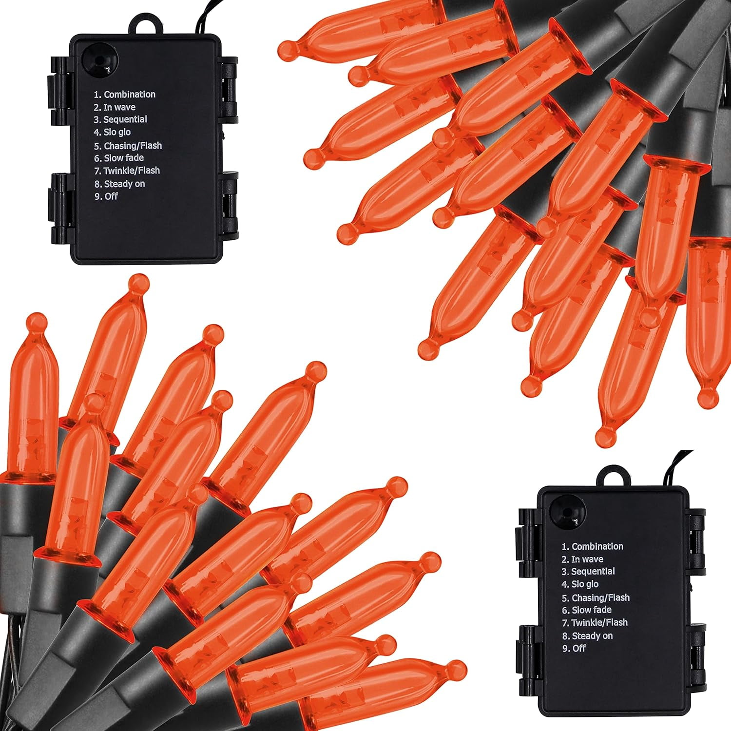 Zukuco Halloween Lights, 50 LED Battery Operated Halloween Mini String ...