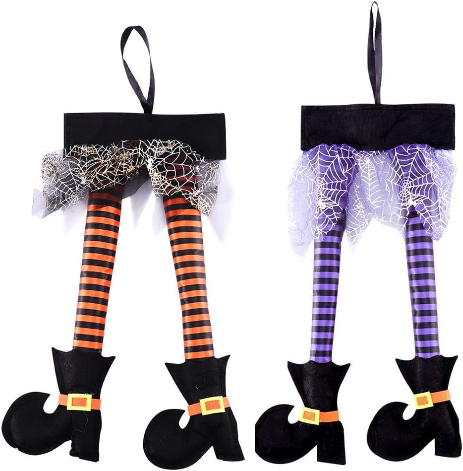 Zukuco Halloween Witch's Legs for Wreath Plush Stuffed Witch Legs with ...