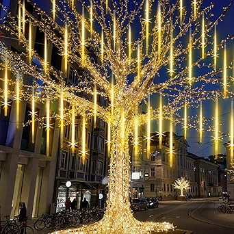 Zukuco Meteor Shower Lights Outdoor Christmas Lights Falling Rain Drop ...