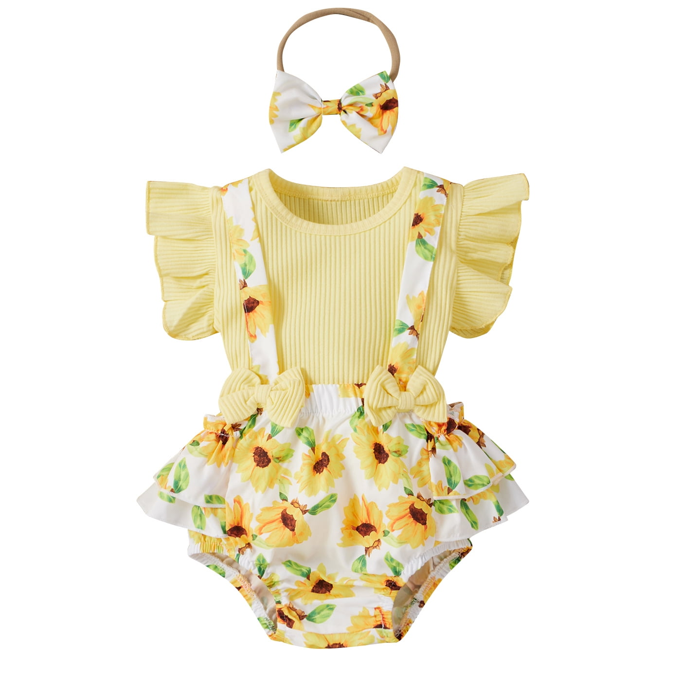 Zukuco Newborn Baby Girl Clothes Summer Short Sleeve Ruffle Romper Baby ...