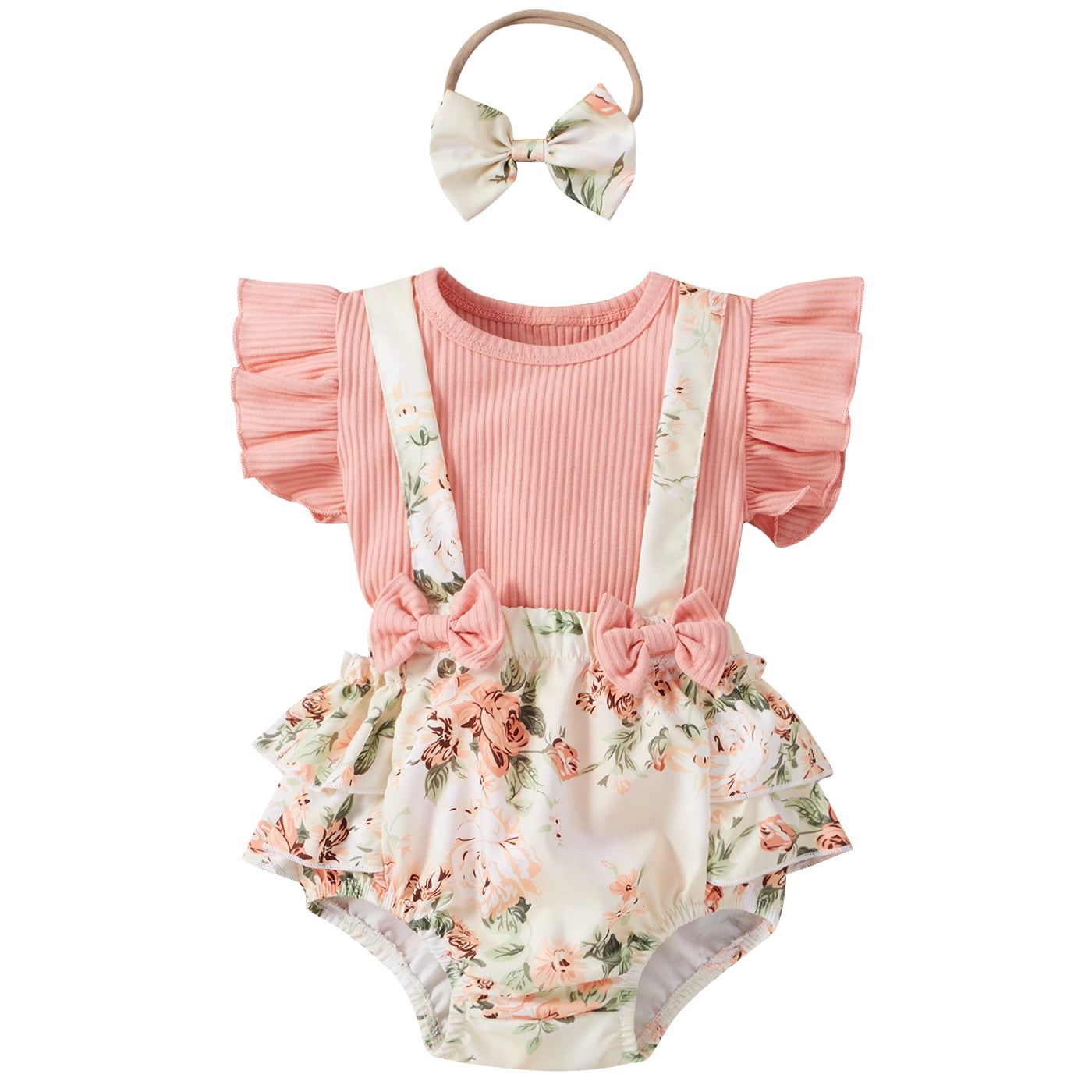 Zukuco Newborn Baby Girl Clothes Summer Short Sleeve Ruffle Romper Baby Spring Outfits for Girls ...