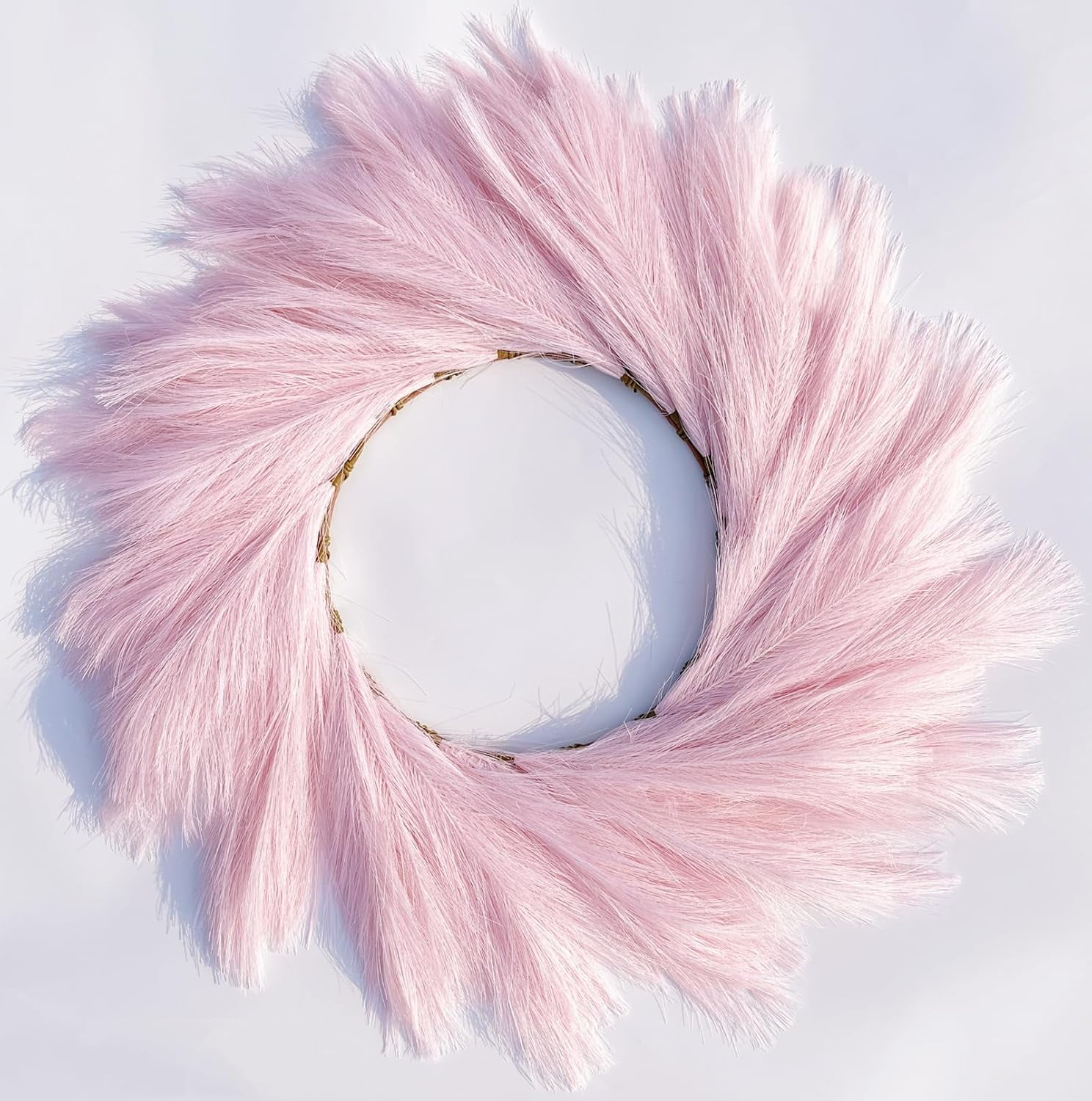 Zukuco Pampas Grass Wreath, 22" Faux Pampas Wreath Front Door Wreaths ...