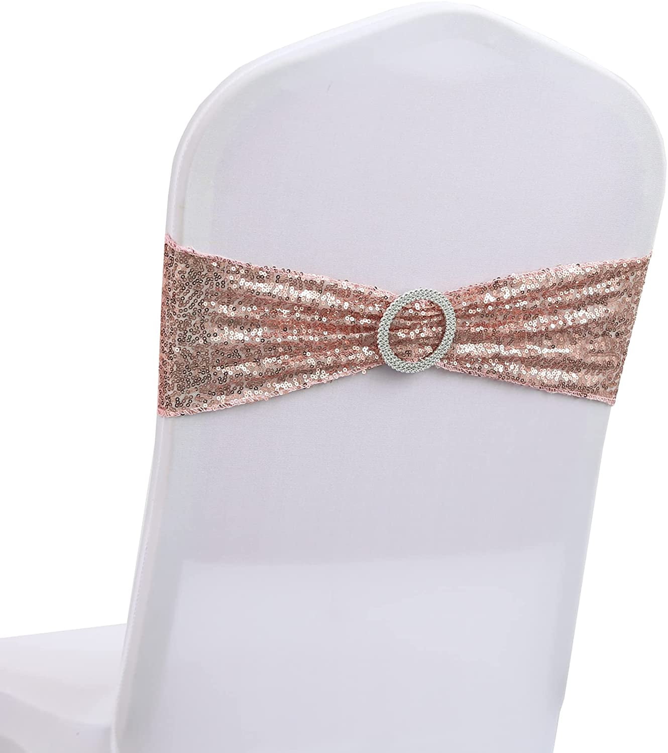 Zukuco Sequin Strech Chair Bands Chair Sashes One-Sided Sequin Wedding ...