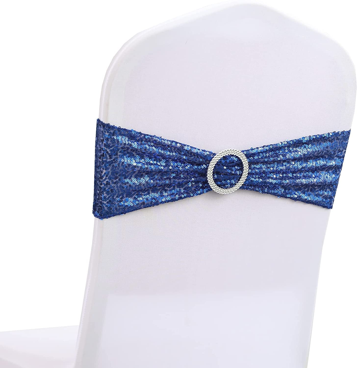 Zukuco Sequin Strech Chair Bands Chair Sashes One-Sided Sequin Wedding ...