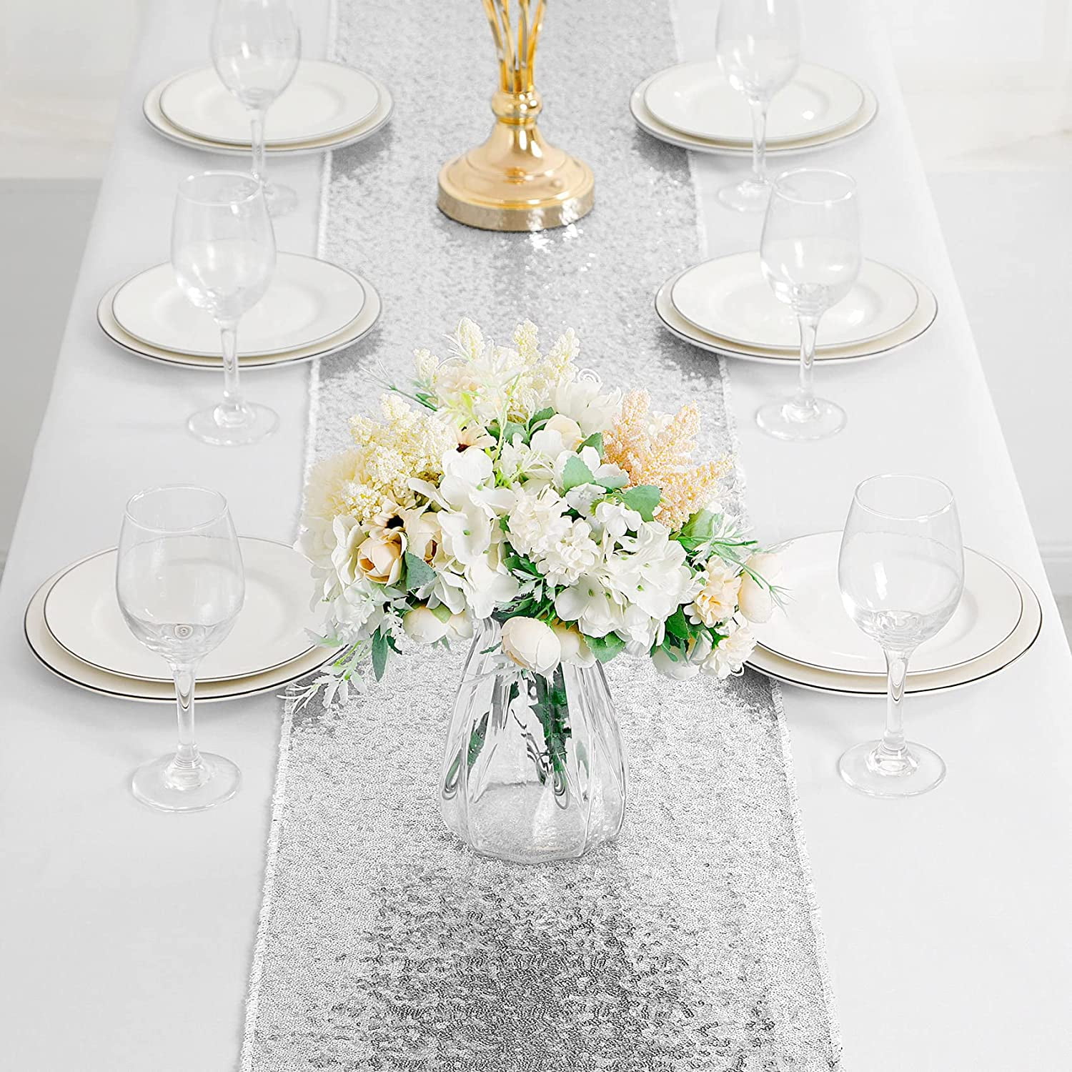 Zukuco Sequin Table Runner 12''x72'' Glitter Table Runner for Party ...