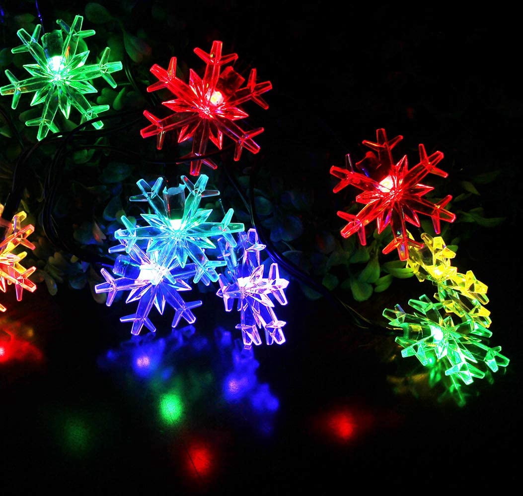 Zukuco Solar Christmas String Lights, 20ft 30 LEDs Waterproof 8 Modes ...