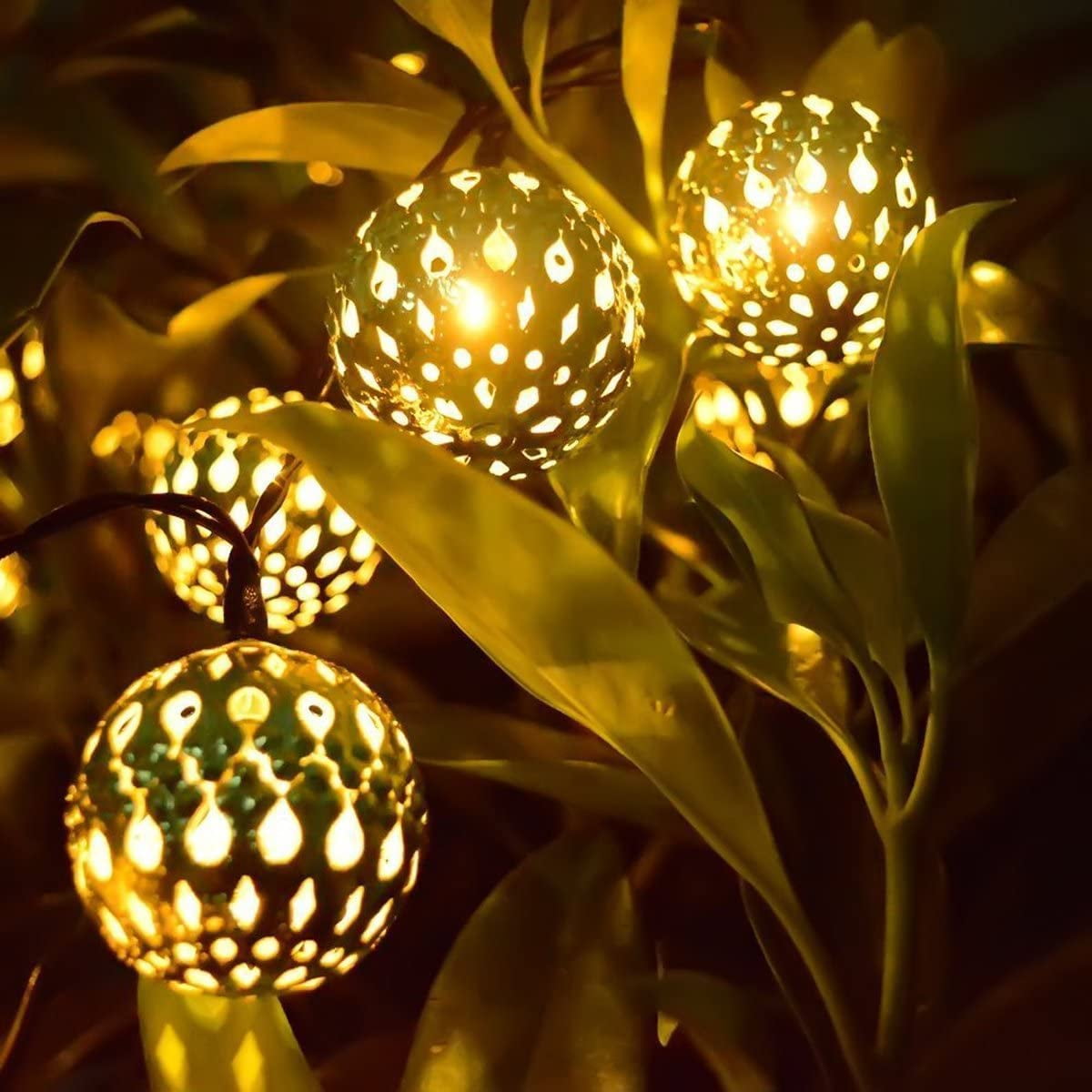 Zukuco Solar Globe String Lights, 16.4ft 20 LEDs, Waterproof 8 Modes ...