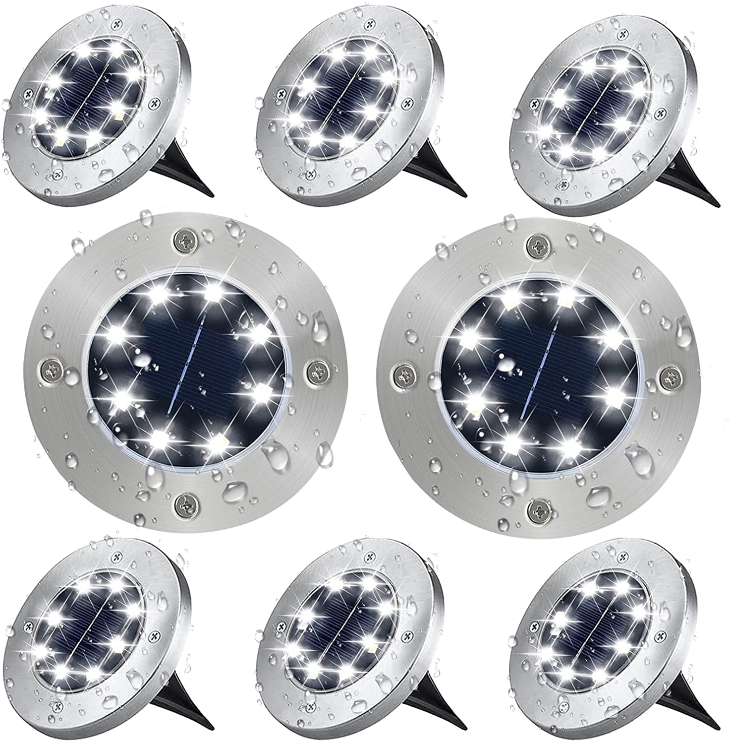 Zukuco Solar Ground Lights, Super Bright Outdoor Garden in-Ground ...