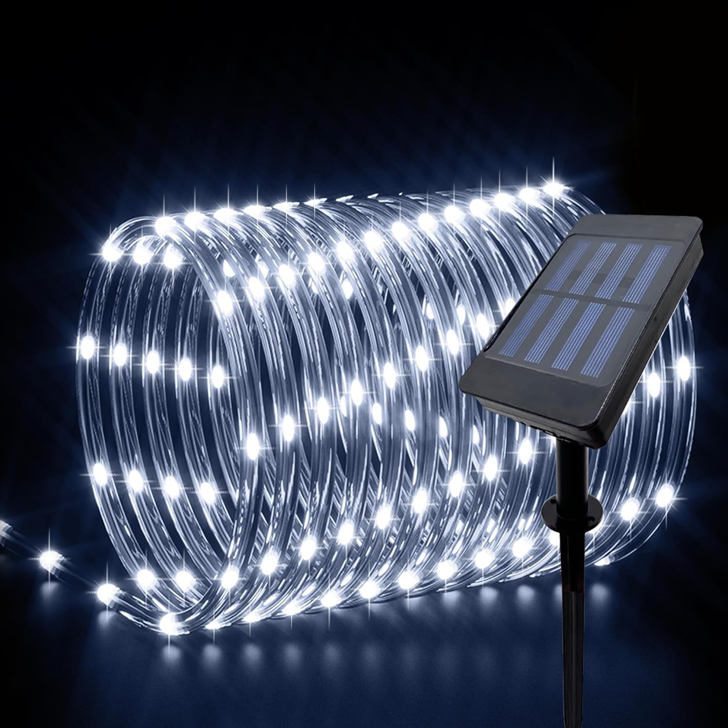 Zukuco Solar Rope Lights, 33FT 100 LEDs Solar LED Rope Lights Outdoor ...