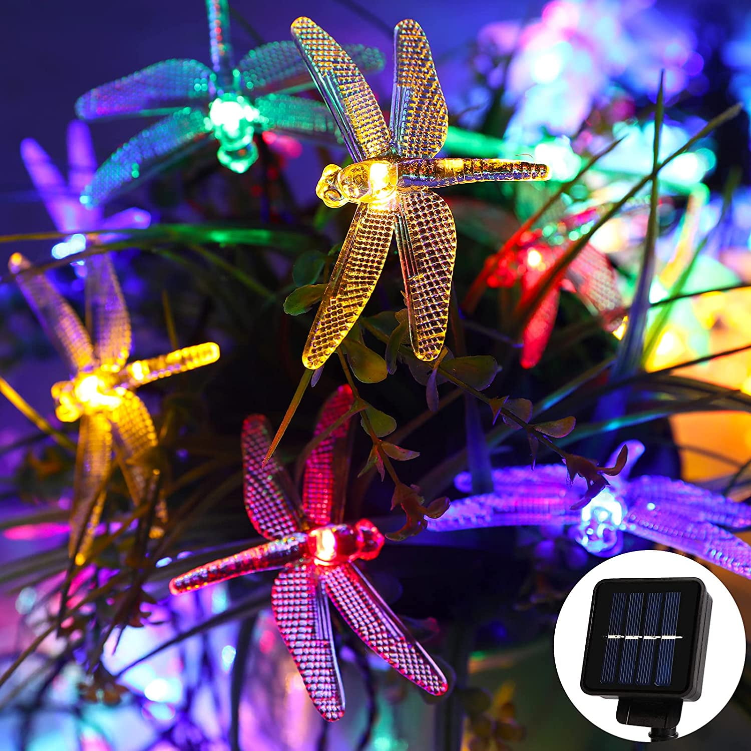 Zukuco Solar String Lights, Dragonfly Solar String Lights Outdoor, 30 ...