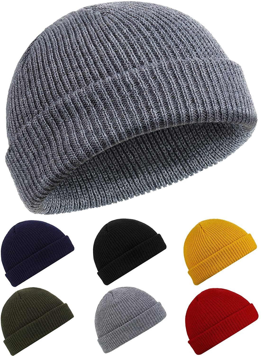 Zukuco Trawler Beanie Watch Hat Roll-up Edge Fisherman Beanie for Men ...