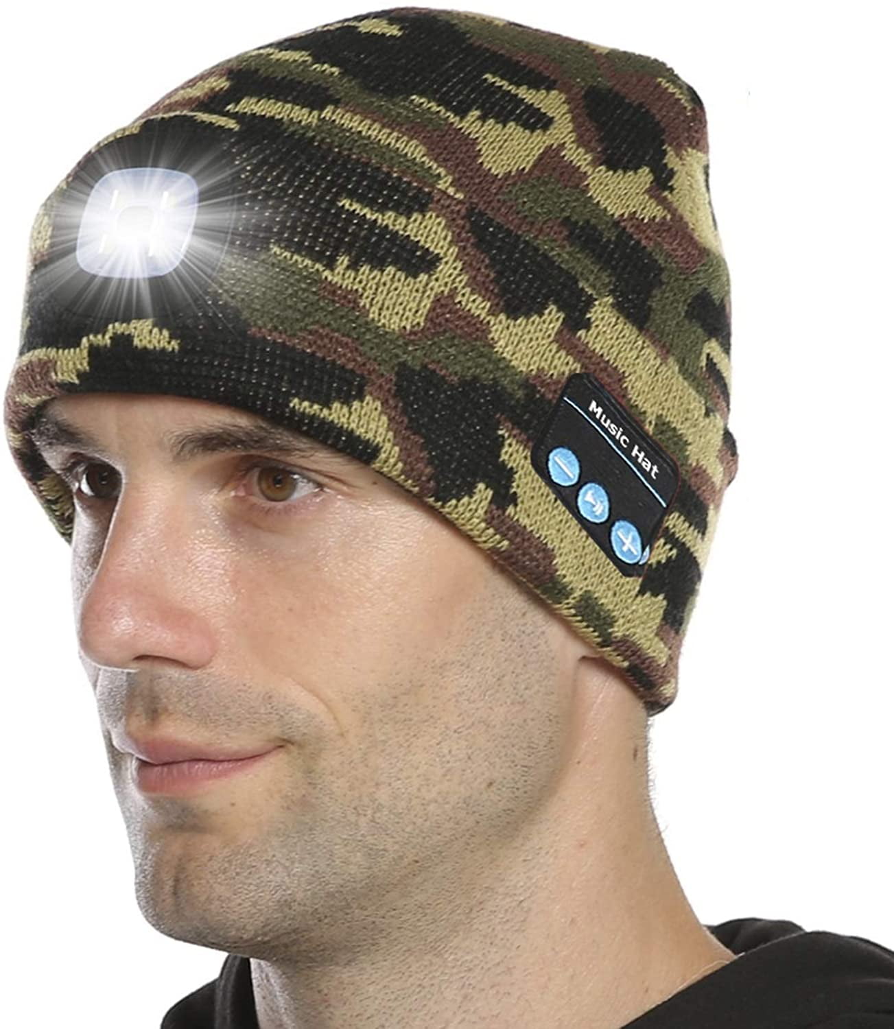 Zukuco Unisex Bluetooth Beanie Hat with Light, Built-in Speaker Mic ...