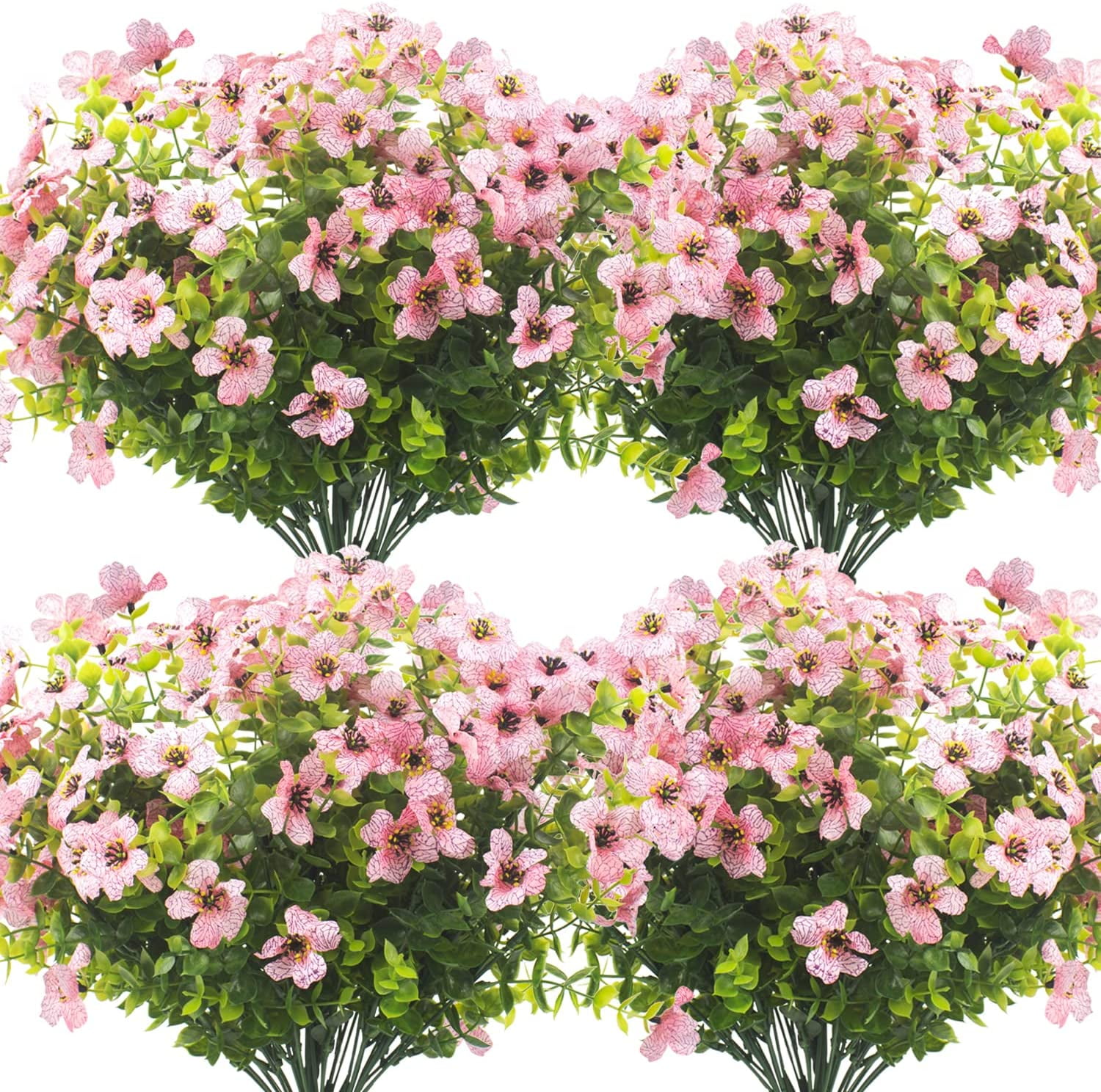 Zukuco violets Artificial Flowers Outdoor UV Resistant Fake Flowers No ...