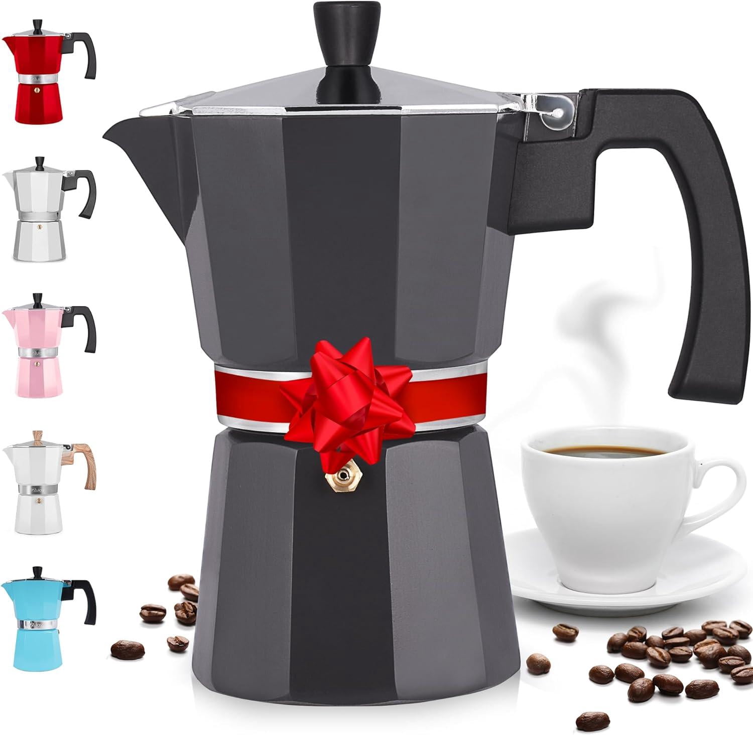 Zulay Classic Italian Style 6 Espresso Cup Moka Pot, Classic Stovetop ...