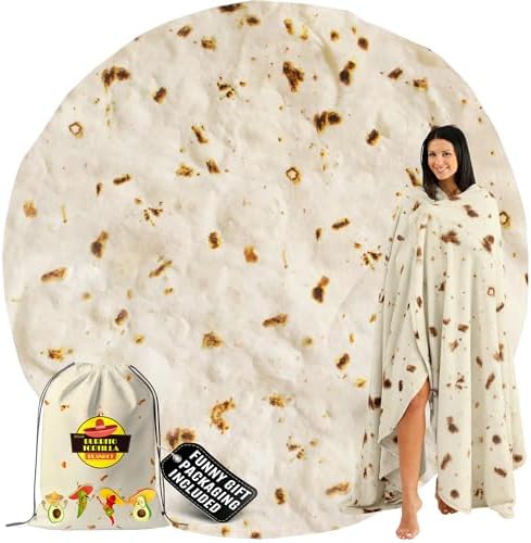 Zulay Giant Double Sided Tortilla Blanket with Drawstring Bag - Novelty ...