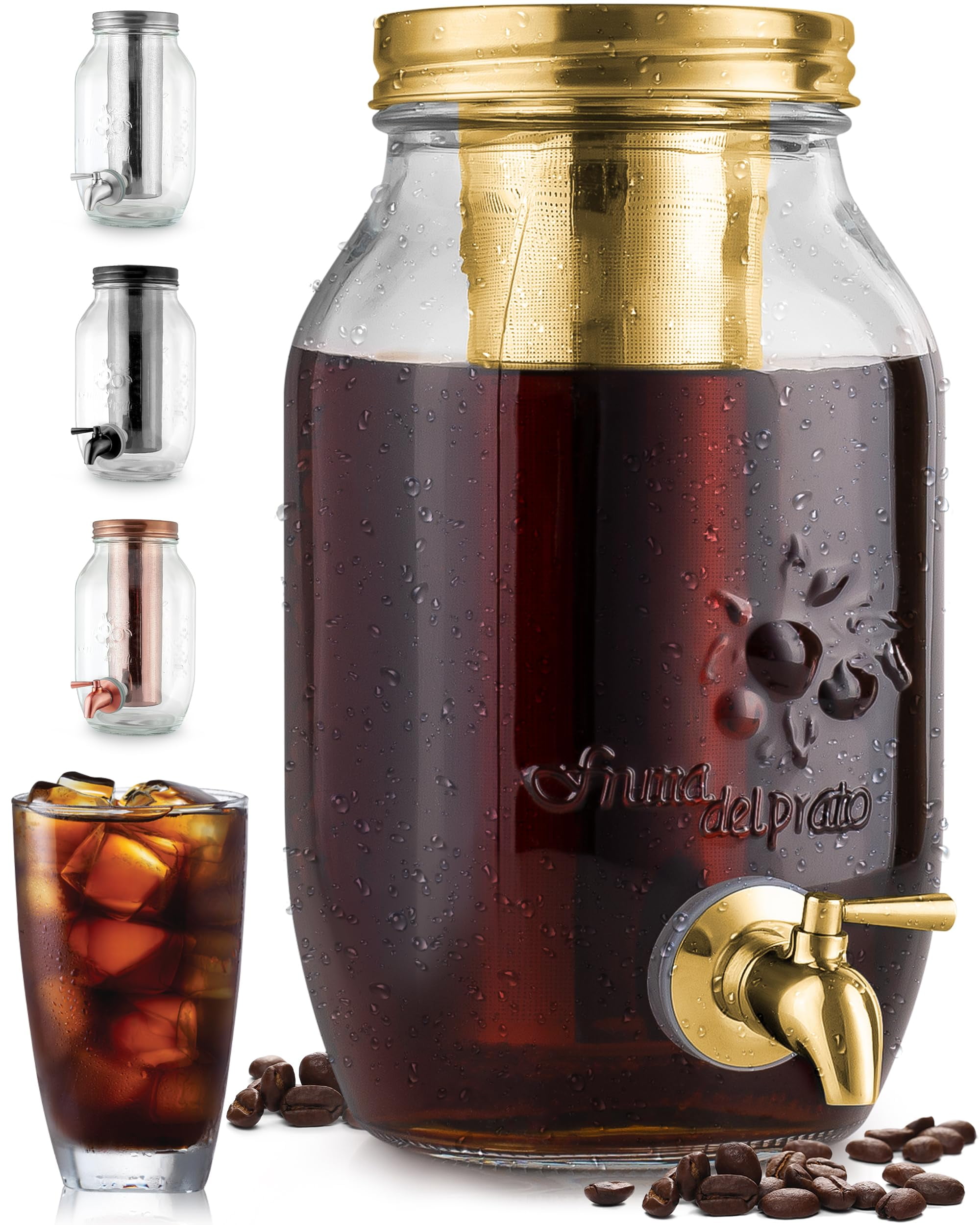 Zulay Kitchen 1.5 Liter Iced Cold Brew Coffee Maker Glass Carafe ...