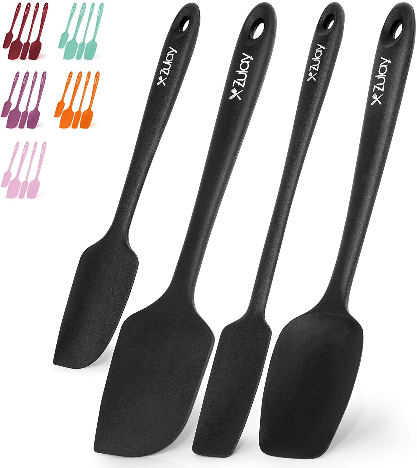Zulay Kitchen 4pc High Heat Resistant Silicone Spatula Set with ...