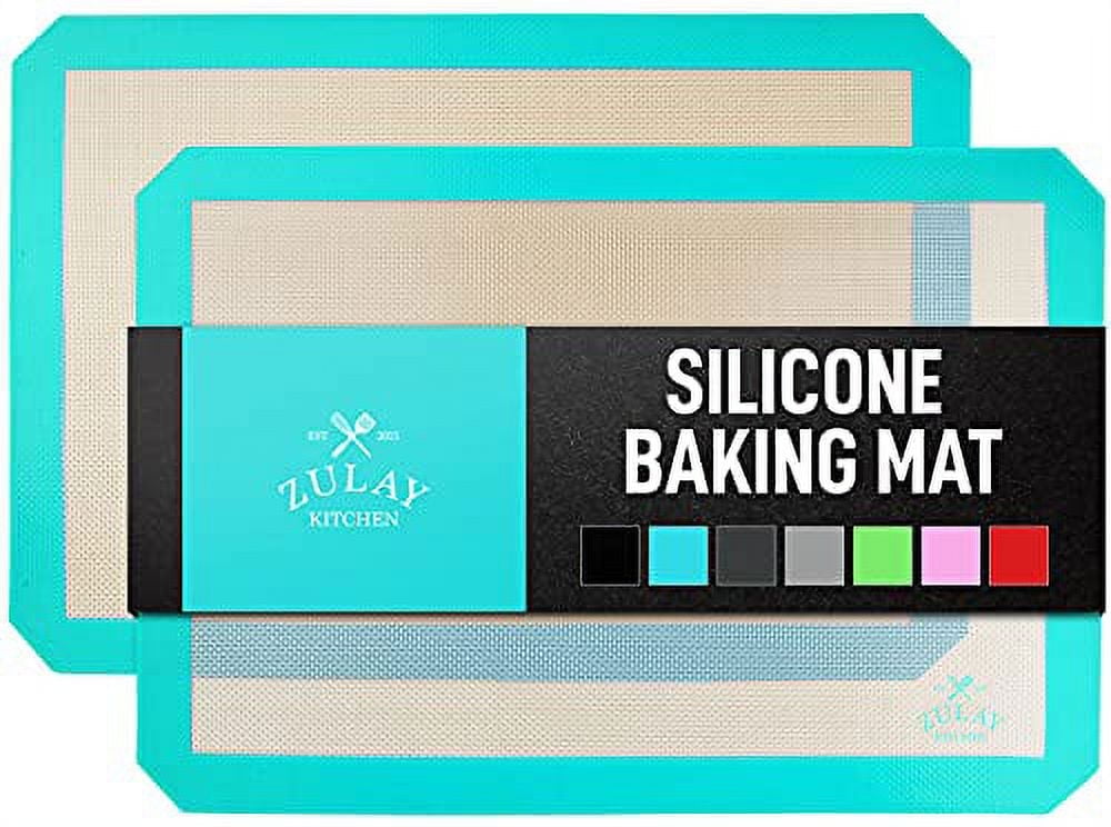 Zulay Kitchen Baking Mat 2 Pack Reusable Silicone Baking Sheet Nonstick ...