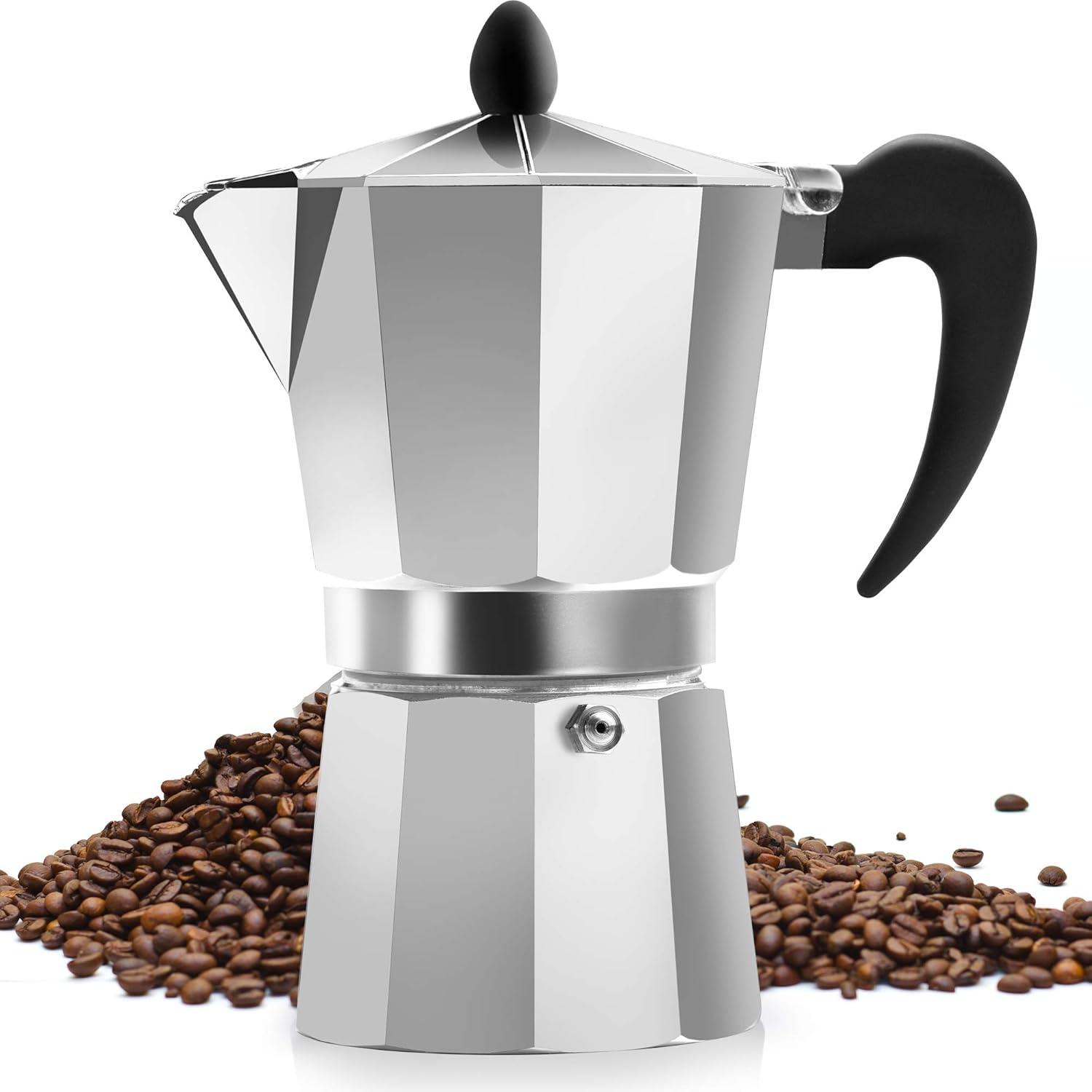 Zulay Kitchen Classic Stovetop Espresso Maker for Great Flavored Strong ...