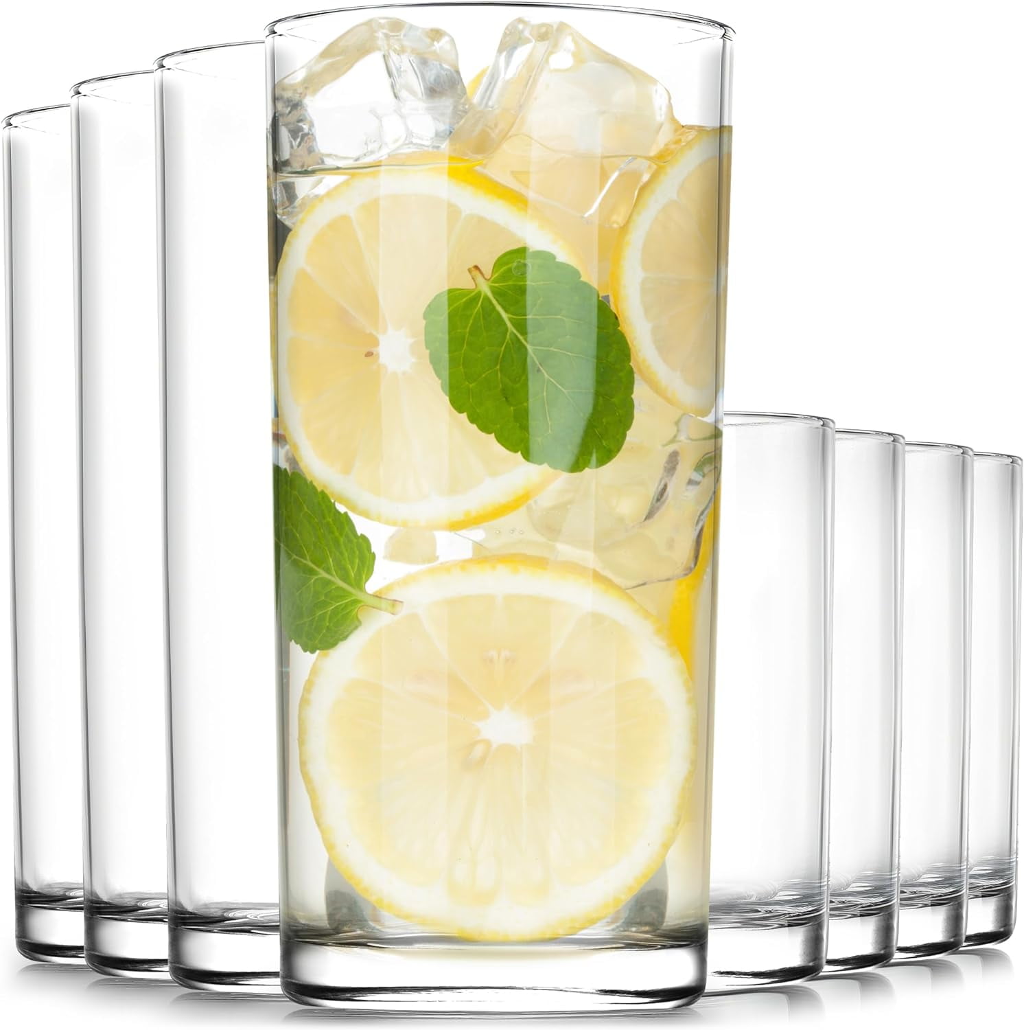 Zulay Kitchen Clear Plastic Drinking Glasses Set Of 8 Acrylic Tumbler Drinkware For Cocktails