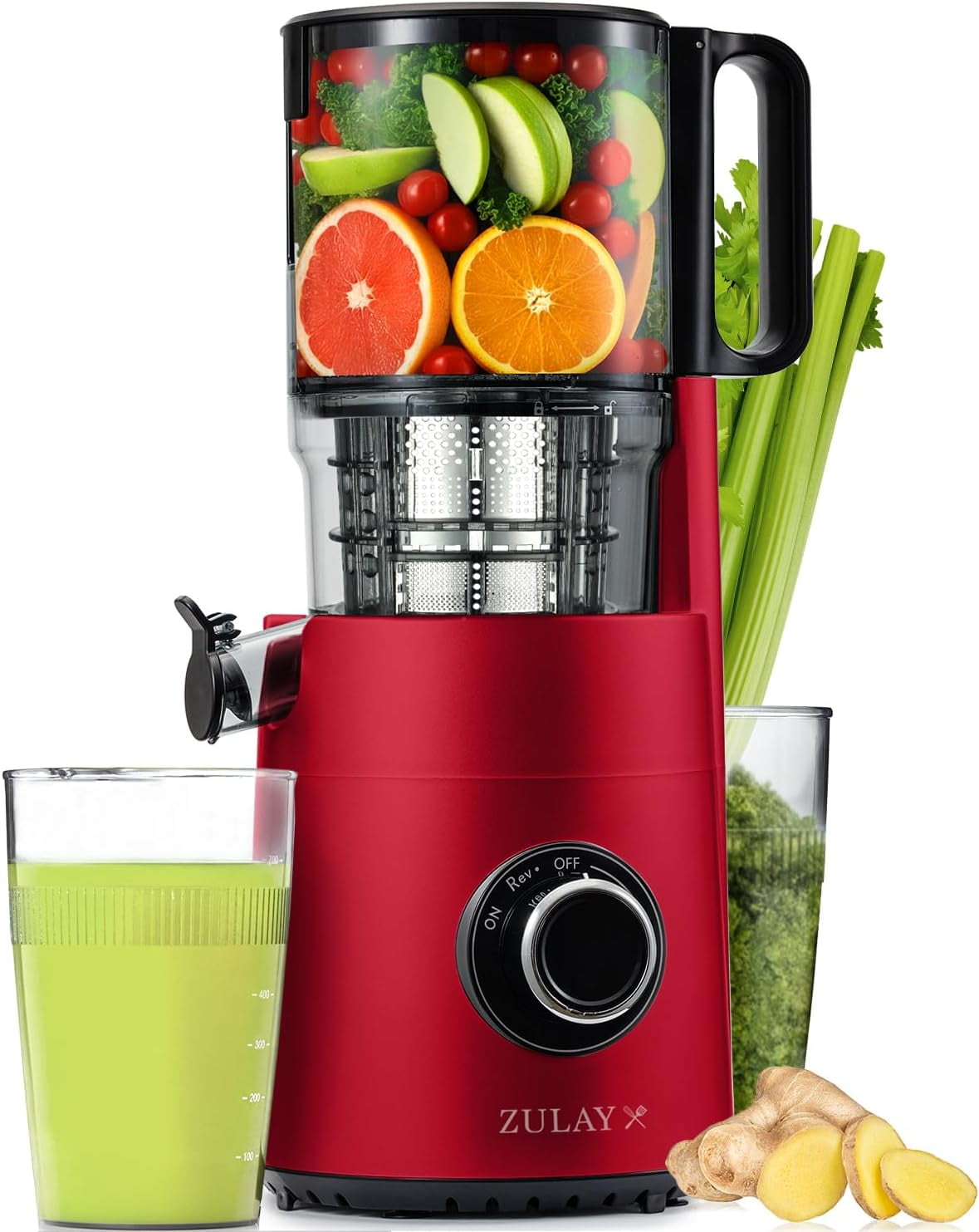 Zulay Kitchen Cold Press Juicer, 5.5" Chute, Slow Masticating Juicer ...