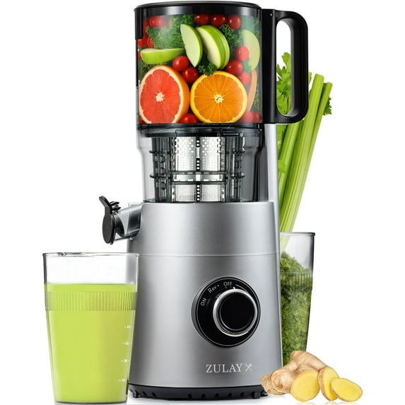 Zulay Kitchen Cold Press Juicer, 5.5" Chute, Slow Masticating Juicer ...